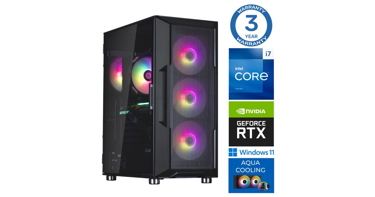 INTOP AQUA i7-14700F 32GB DDR5 1TB SSD M.2 NVME+2TB RTX3060 12GB ...