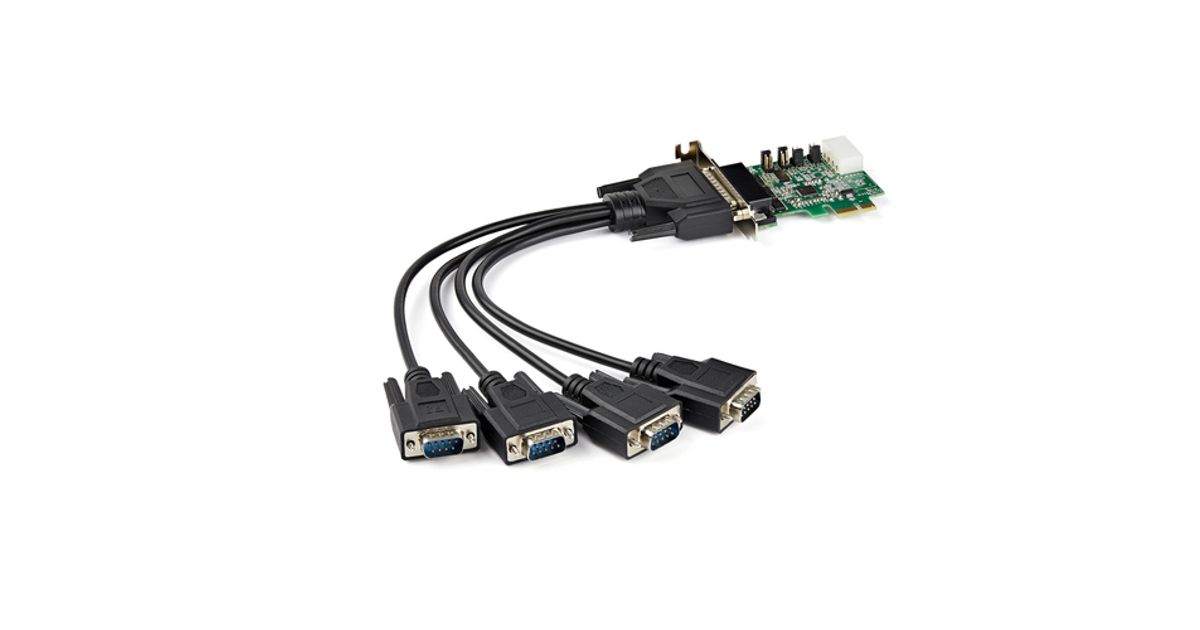 StarTech.com 4-port PCI Express RS232 Serial Adapter Card - PCIe RS232 Serial Host Controller ...