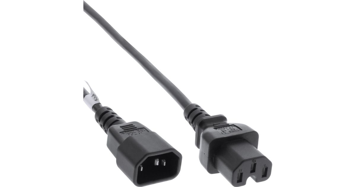 InLine 20er Bulk-Pack Netzkabelverlängerung Warmgerätestecker gerade ...