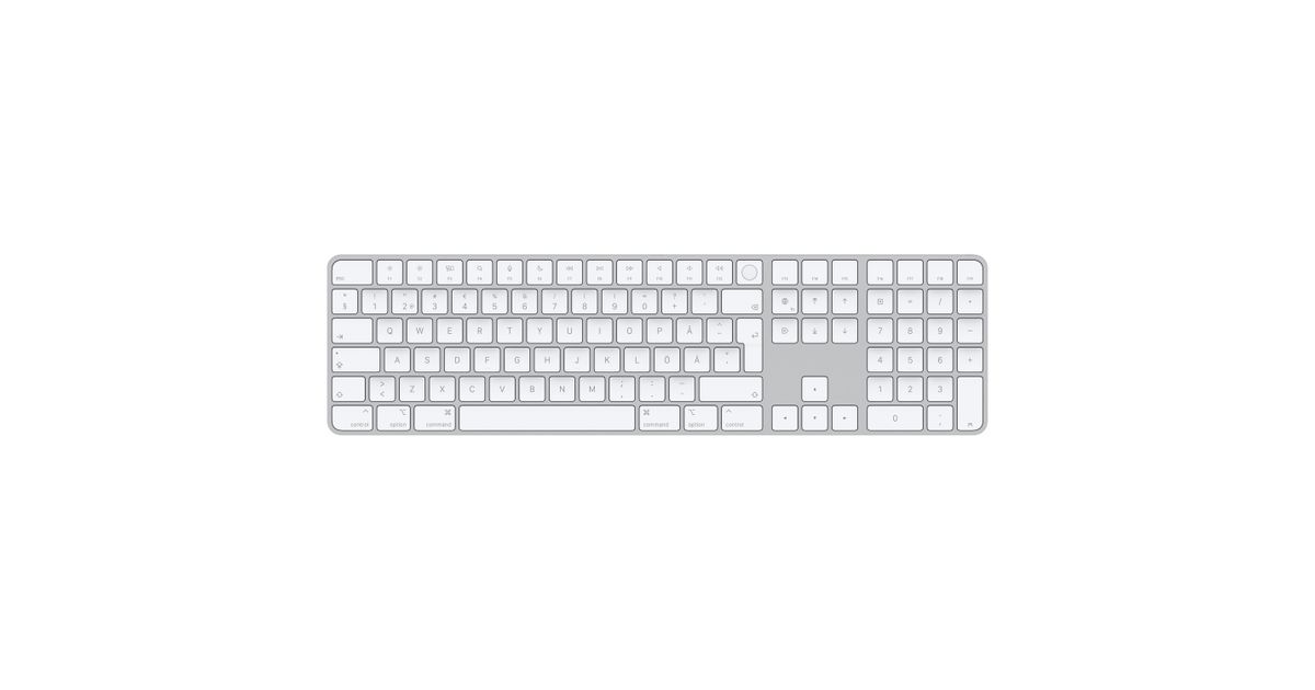 Apple Magic keyboard USB + Bluetooth Swedish Aluminium, White ...