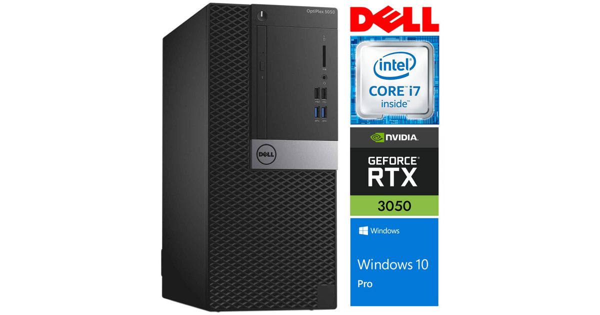 DELL 5050 MT i7-7700 8GB 512SSD M.2 NVME RTX3050 6GB WIN10Pro - B-ware ...