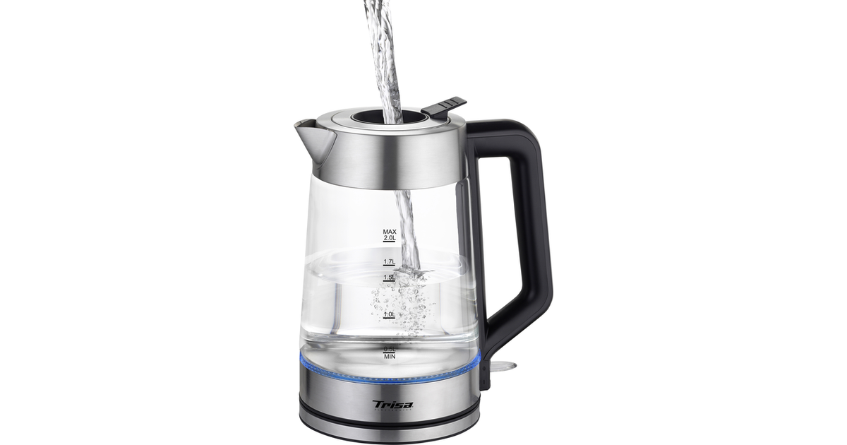 Trisa Easy Fill electric kettle 2 L 2200 W Black, Stainless steel ...