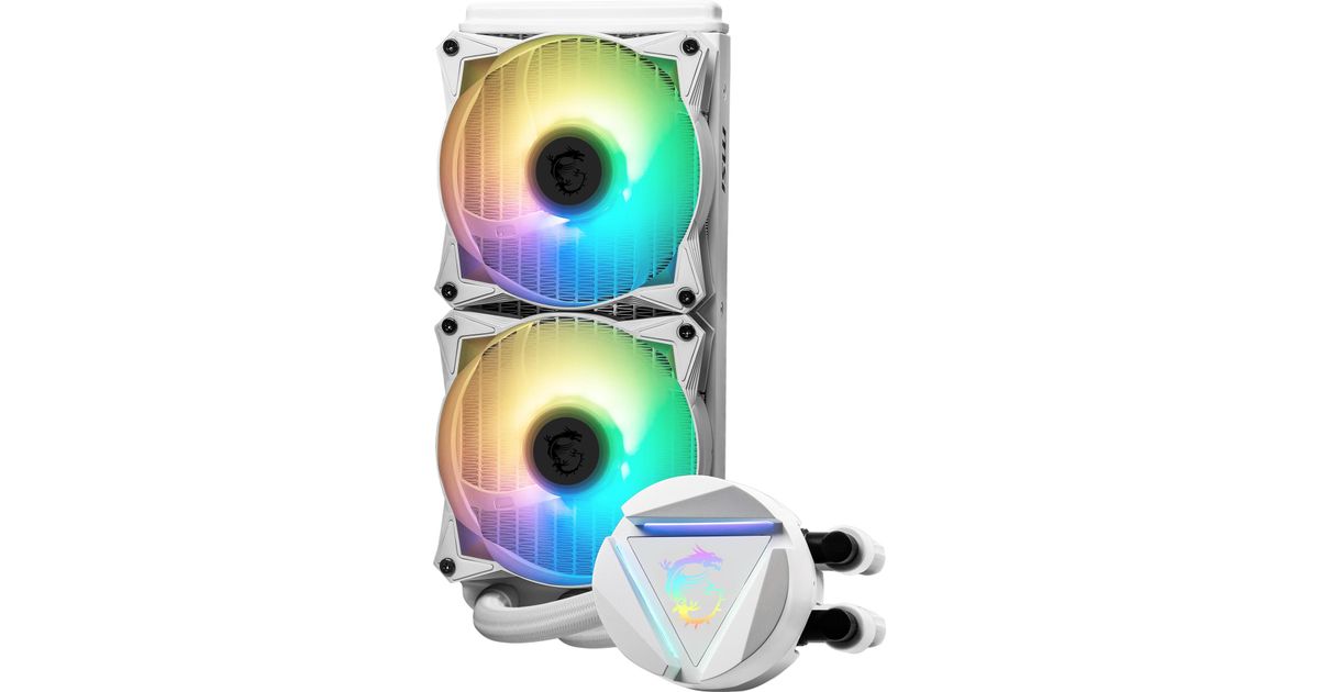 MSI MAG CORELIQUID 240R V2 WHITE Liquid CPU Cooler '240mm Radiator, 2x ...