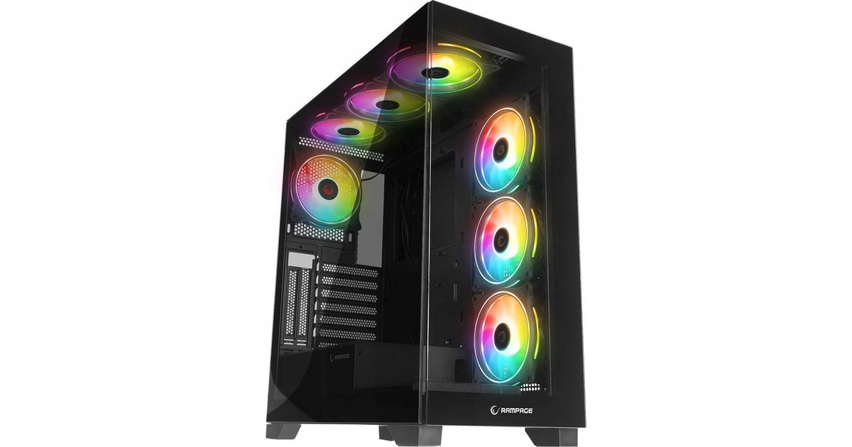 Rampage Rampage Hydra V3 PC case 4x120mm RGB fan black - Desktop cases ...