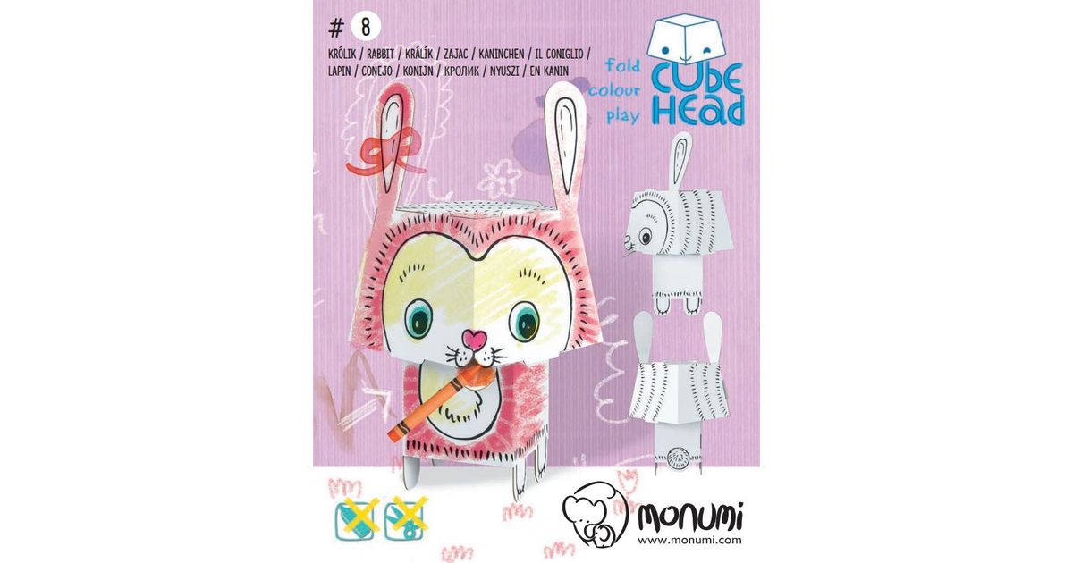 Fold and color the rabbit cube head - Käsitöö ja meisterdamine ...