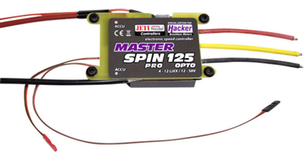 Jeti Masterspin 125 Pro Opto Model Aircraft Brushless Motor Controller ...