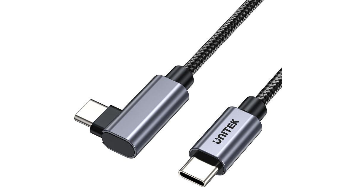 Uniteki USB-kaabel Uniteki USB-C kaabel 90° nurga all PD100W 2m - USB ...