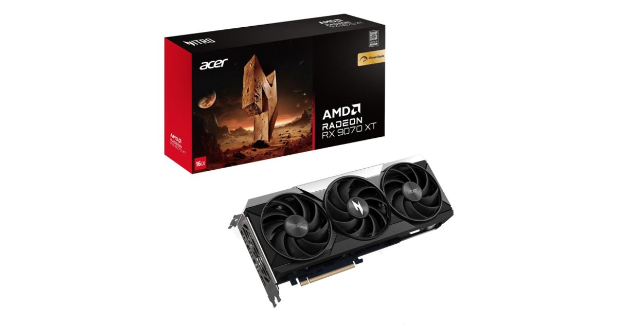 Acer Radeon RX 9070 XT Nitro OC 16GB GDDR6 - Graphics cards - Graphics ...