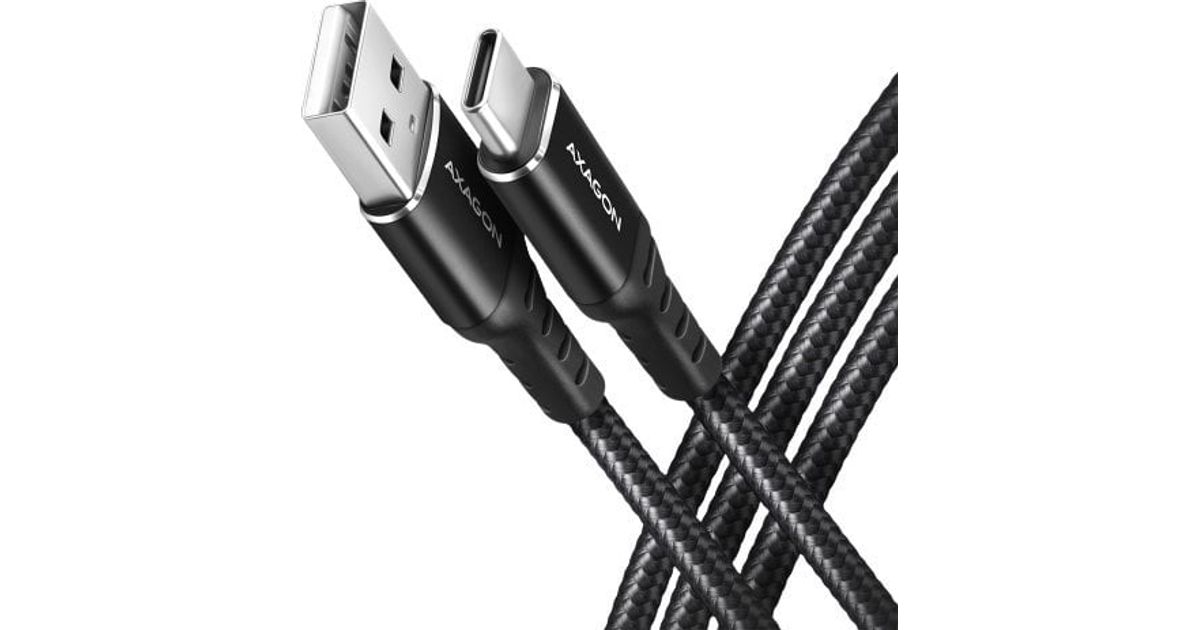 AXAGON BUCM-AM20AB, HQ USB-C USB-A cable, 2 m, USB 2.0, 3A, ALU, braid ...