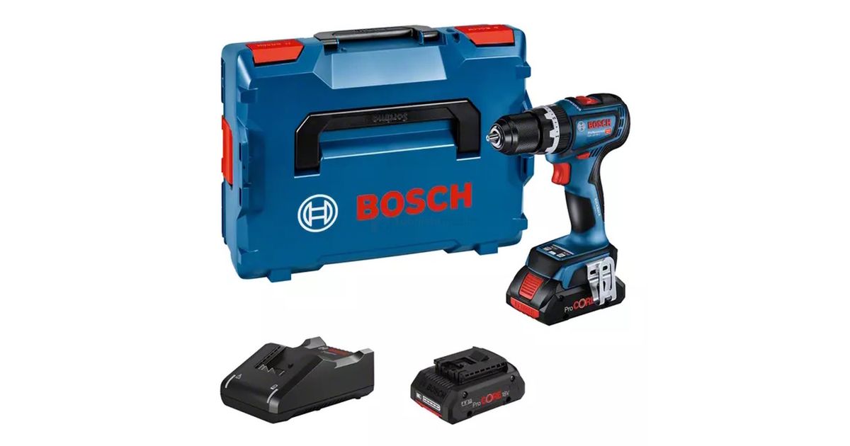 Akulööktrell Bosch GSB 18V-90 C - 2 x 4,0 Ah ProCORE + GCY 42 - Akuga trellid - Akutrellid ...