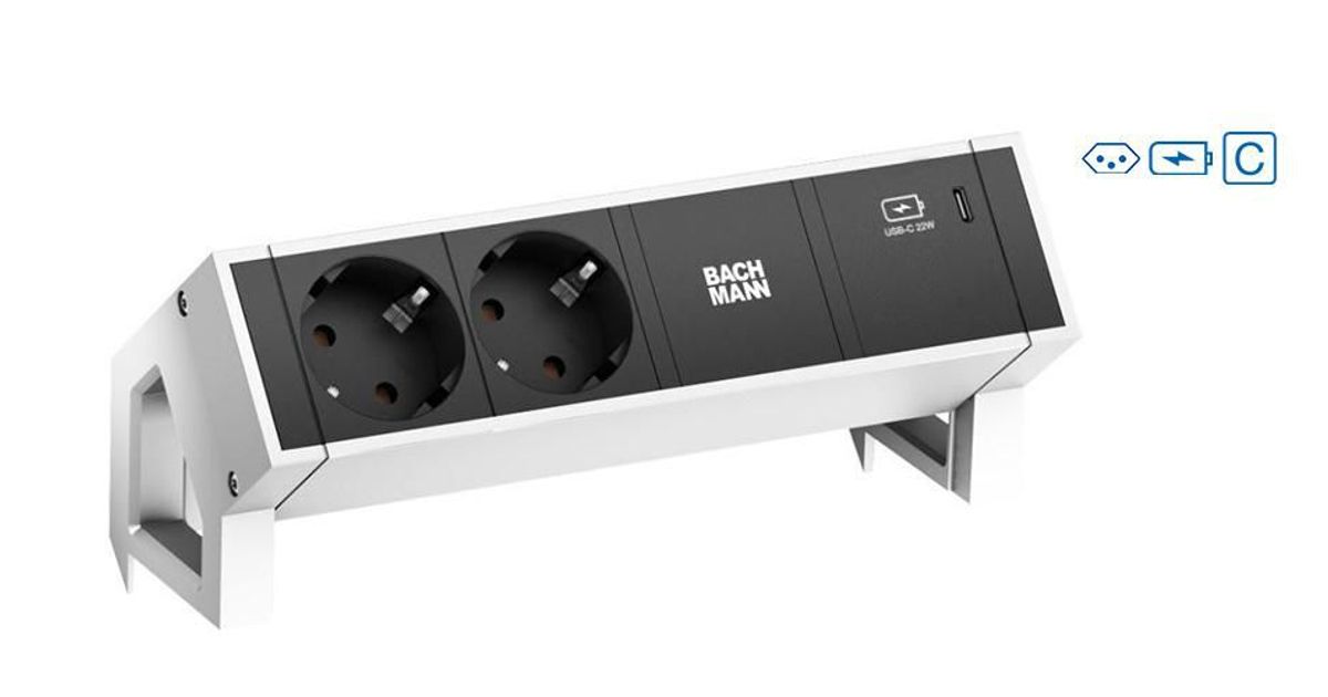 Bachmann Desk 2 power extension 2 AC outlet(s) Indoor Black, White ...