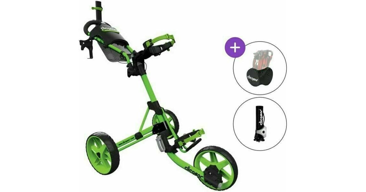 Clicgear Model 4.0 Deluxe SET Matt Lime Manual Golf Trolley - MT Shop
