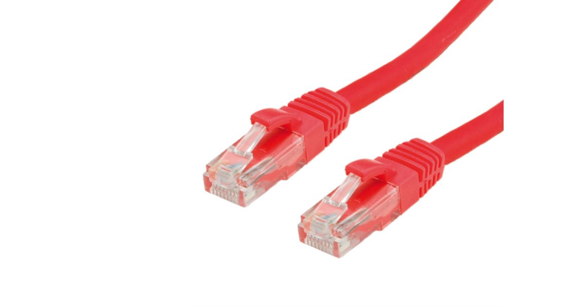 Value CAT6A-Network Cable, UTP, 3m, red, 10Gbit/s, RJ45 male / RJ45 ...