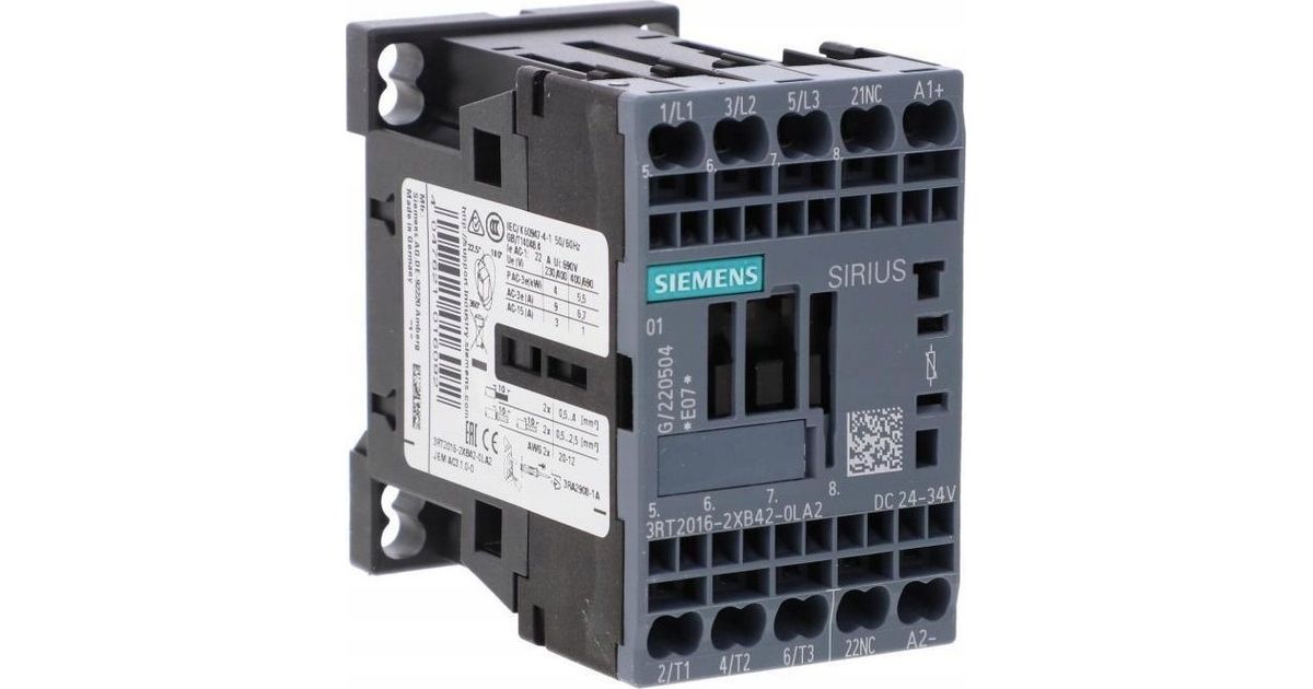 Siemens Railway contactor S00 AC-3 4kW / 400V 1R 24VDC 0.7...1.25 US ...