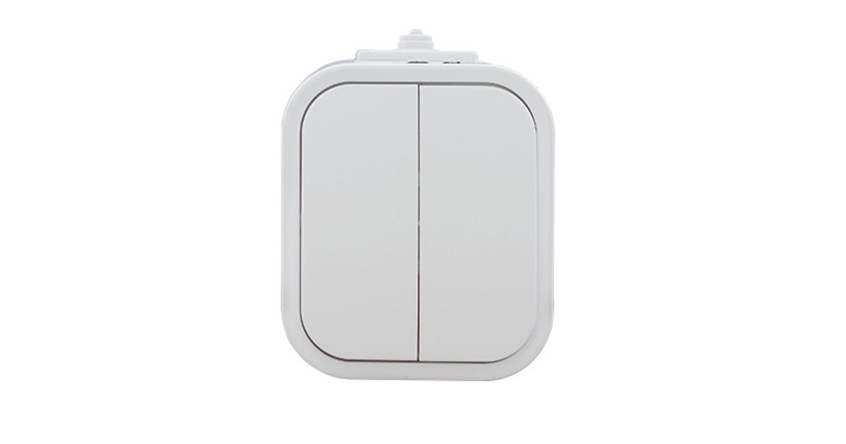 Abex 2-button chandelier surface-mounted switch, IP44 white B2 - MT Shop