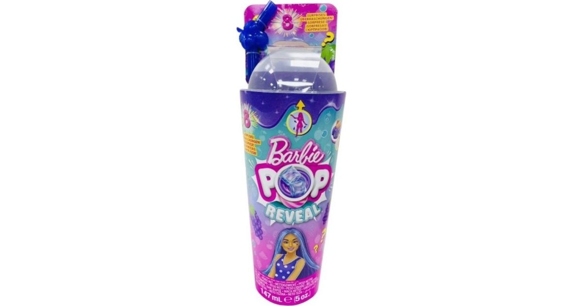 Barbie Mattel Pop Reveal doll from the Fruit series, grape juice HNW40 ...