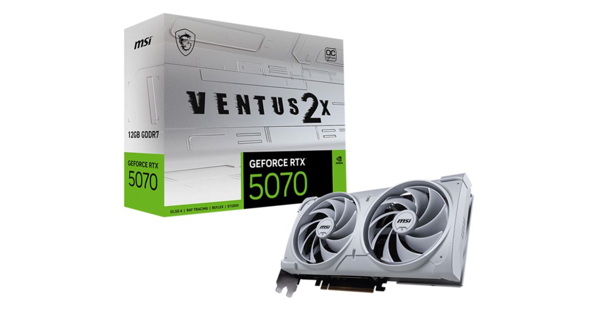 MSI GeForce RTX 5070 Ventus 2x OC White 12GB GDDR7 DLSS4 - Graphics ...
