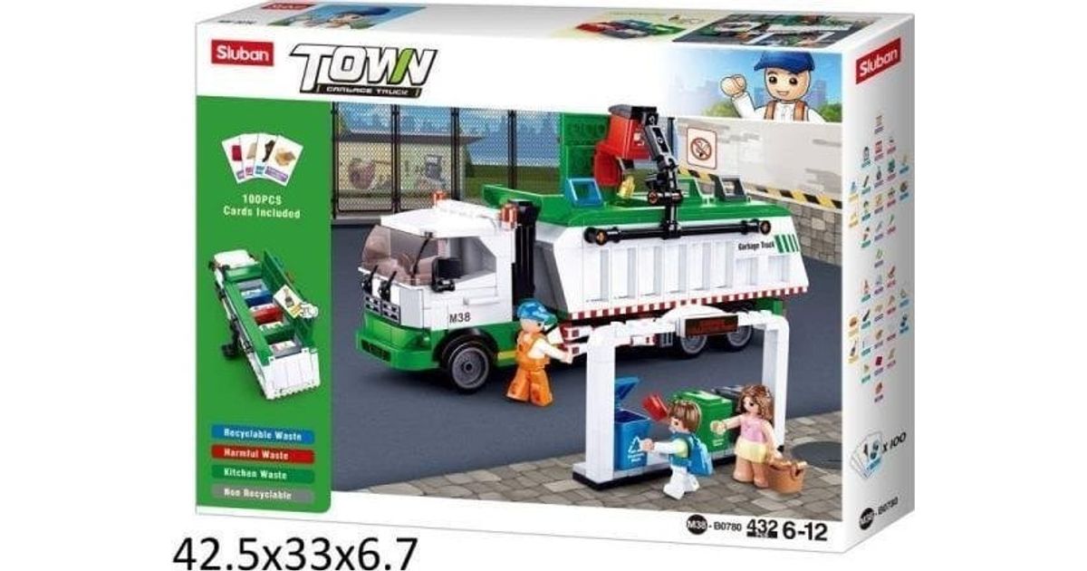 Gazelo Blocks Sluban City Garbage truck with waste segregation cards ...