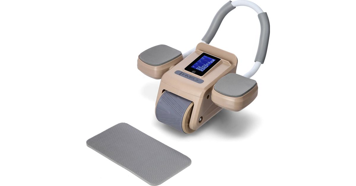 HMS KA08 BROWN ABS AUTOMATIC ABDOMINAL MUSCLE EXERCISE WHEEL WITH LCD ...