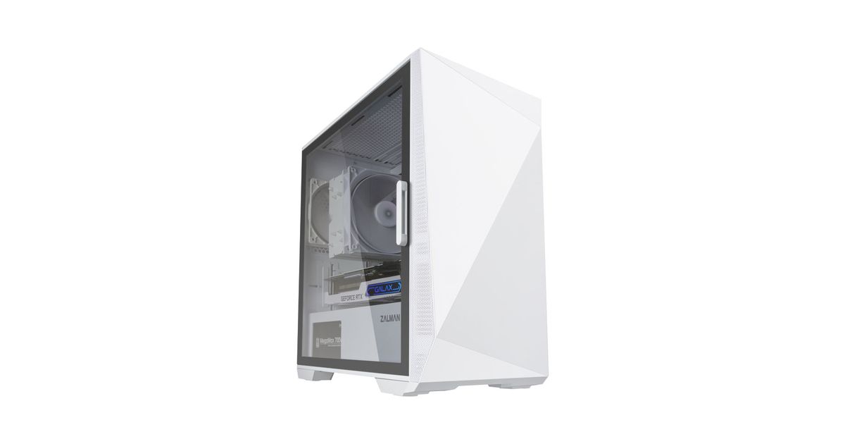 Zalman Z1 Iceberg White - mATX Mid Tower PC Case/Pre-installed fan 2 x ...