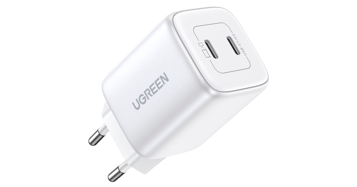 UGREEN Nexode 45W Dual USB-C PD Charger (25W+20W) white - MT Shop UGREEN Nexode 45W Dual USB-C PD Charger (25W+20W) white - MT Shop